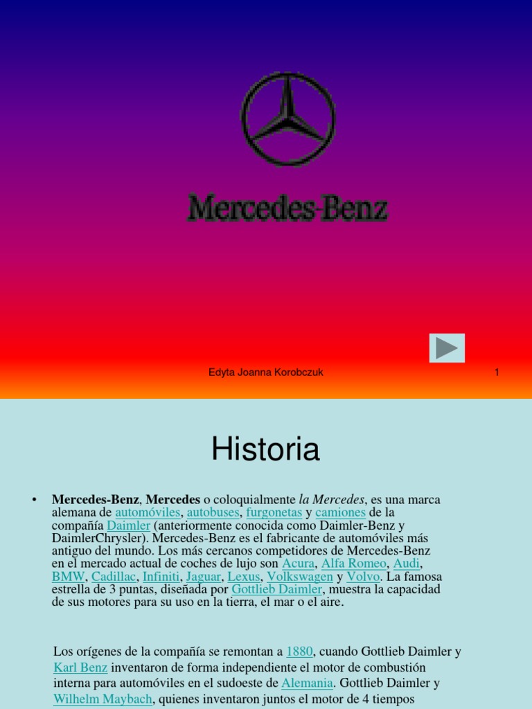 Mercedes Benz-PREZENTACIÓN EN POWER POINT | PDF | Mercedes Benz ...