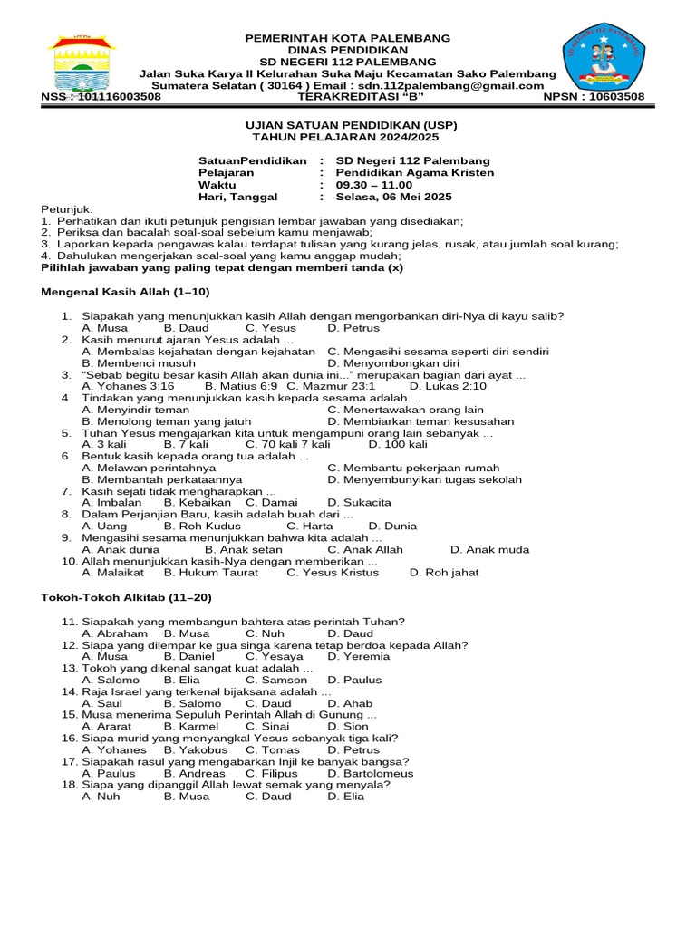 Soal PAK (Kunci) | PDF