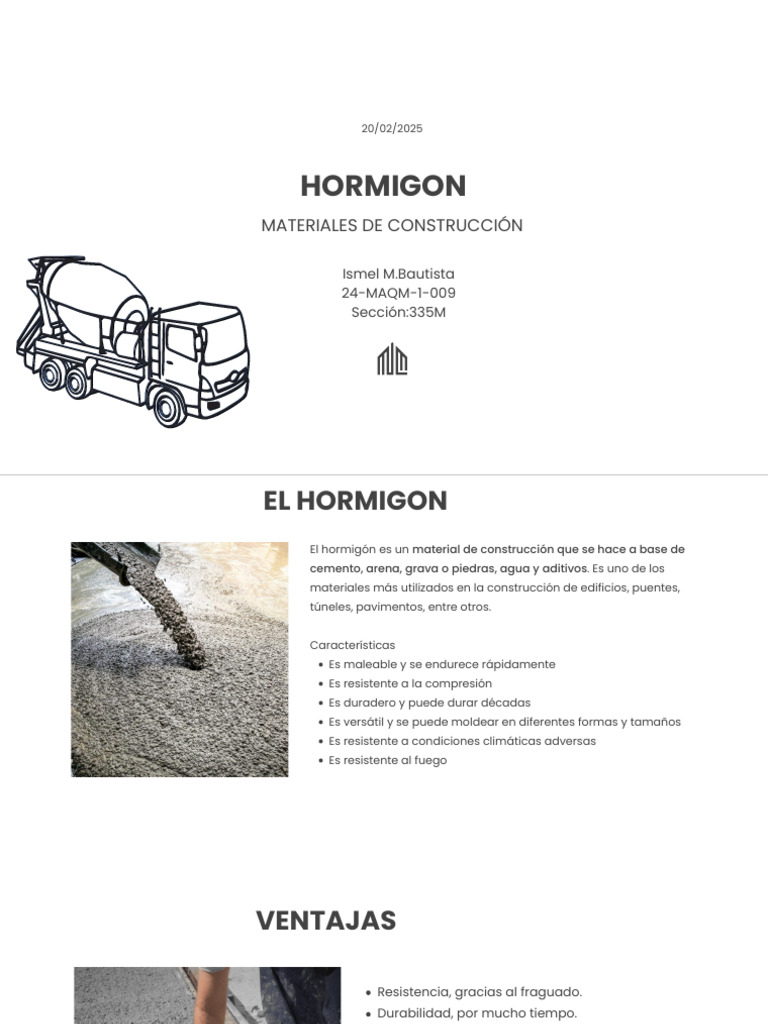 Ventajas y desventajas del hormigón | PDF | Hormigón | Arena