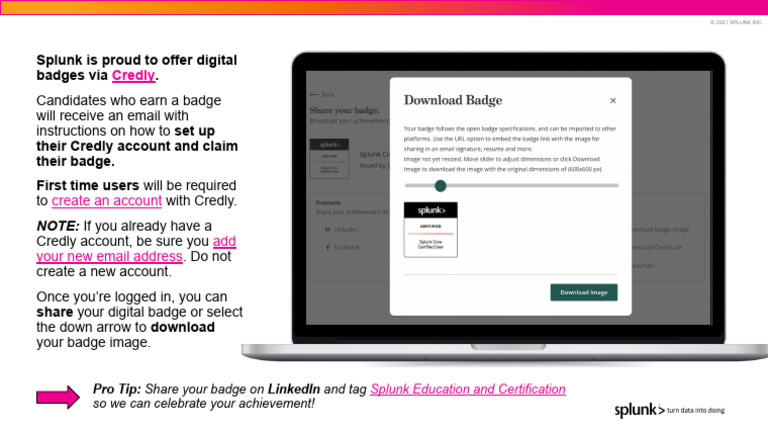 How to Download Splunk Badges - Mar 2023 | PDF