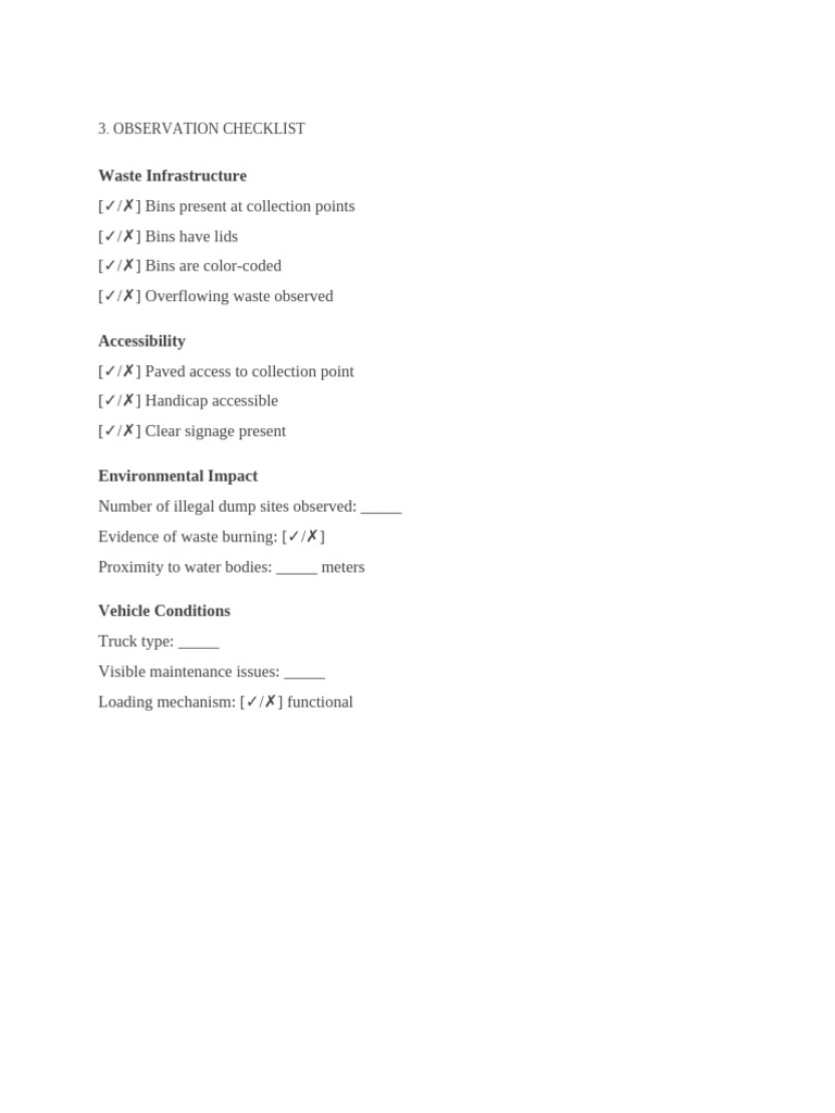Observation Checklist | PDF