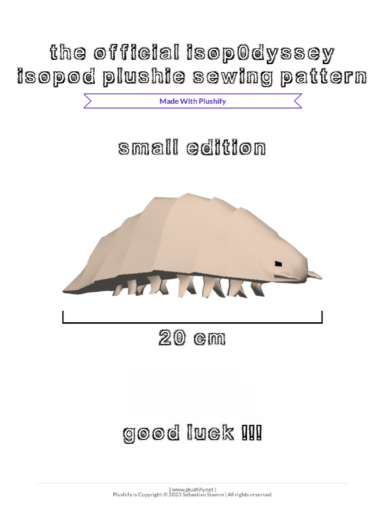 A4 Isopod 20cm Plushie | PDF