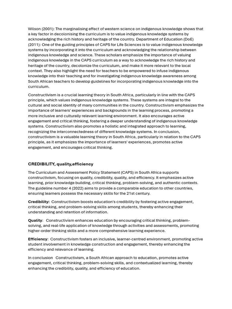 Valuing indigenous knowledge 2 (1) | PDF | Constructivism (Philosophy ...