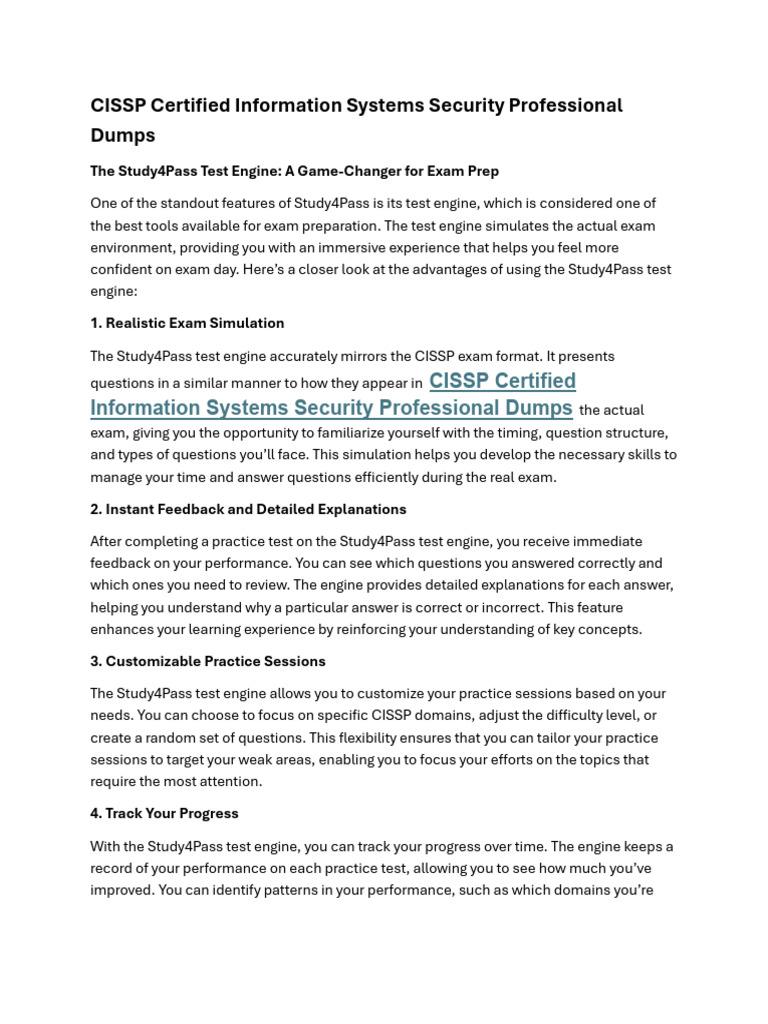 CISSP Certified Information Systems Security Professionals | PDF | Simulation | Cognition