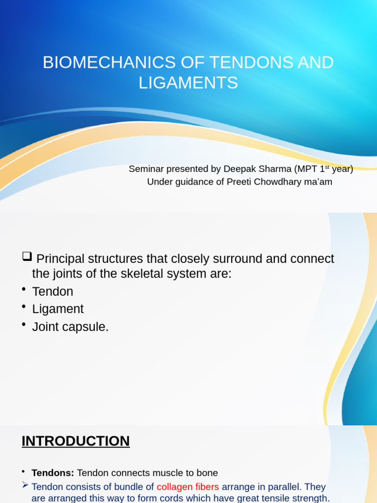 Biomechanics of Ligament and Tendon | PDF | Tendon | Deformation (Engineering)