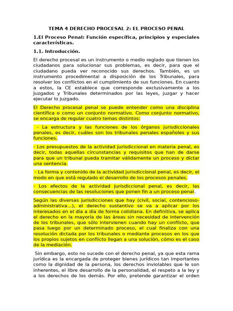 Tema 4 Derecho Procesal 2 | PDF | Ley procesal | Fiscal