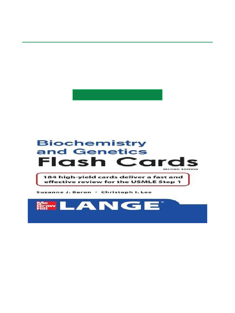 Read Lange Biochemistry and Genetics Flash Cards 2/E - 2nd Edition All ...