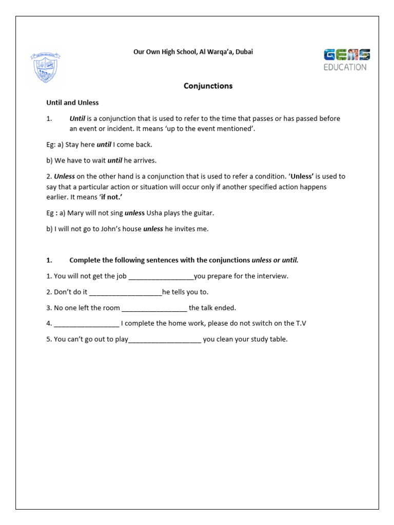 Conjunctions Notes | PDF