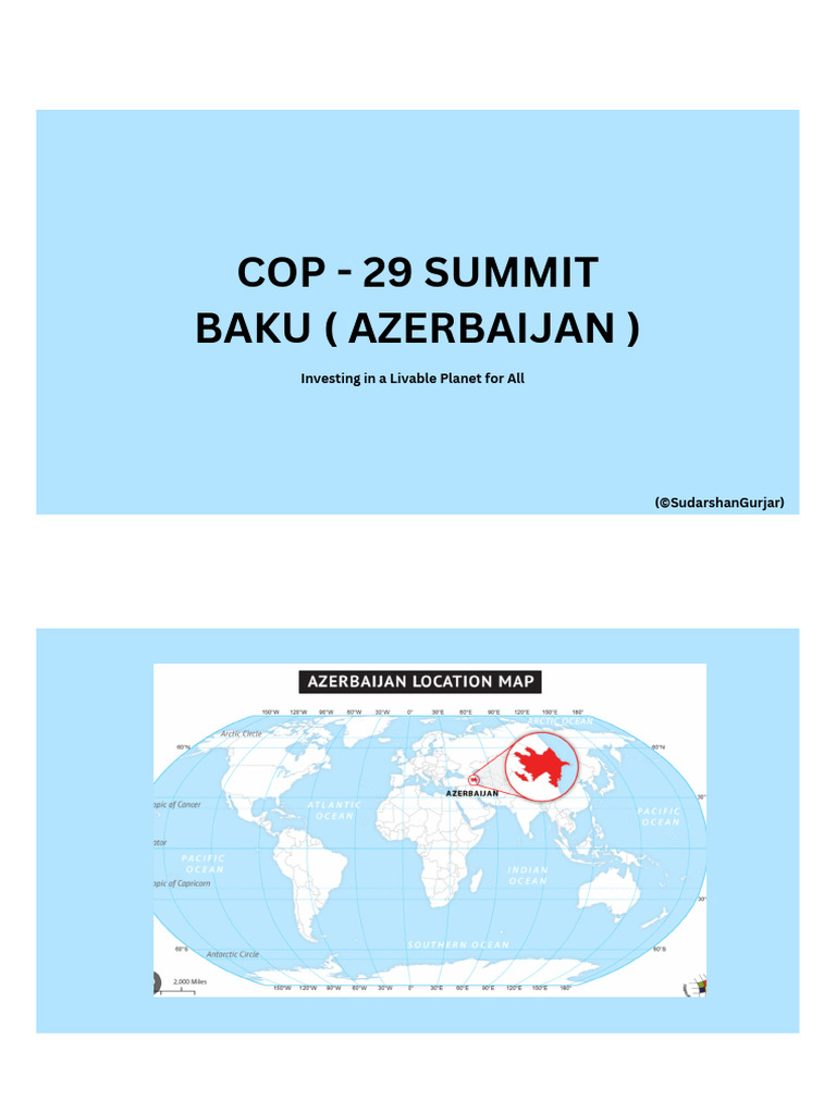 COP 29 Summit Highlights and Goals | PDF | United Nations Framework ...