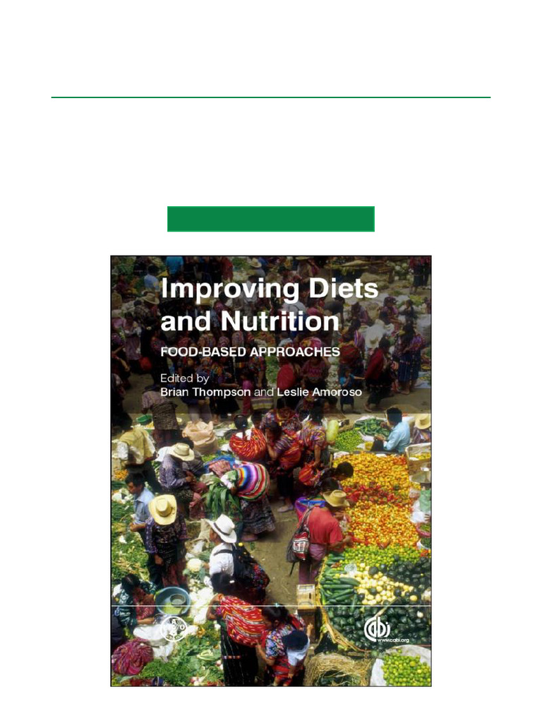 (PDF Ebook) Improving Diets and Nutrition Food Based Approaches, 1st ...