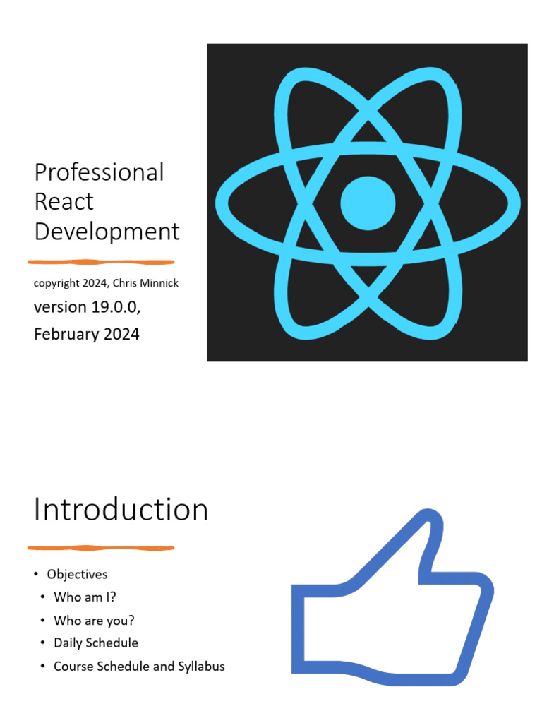 Professional React v19.0.0 Course | PDF | Document Object Model | Java Script