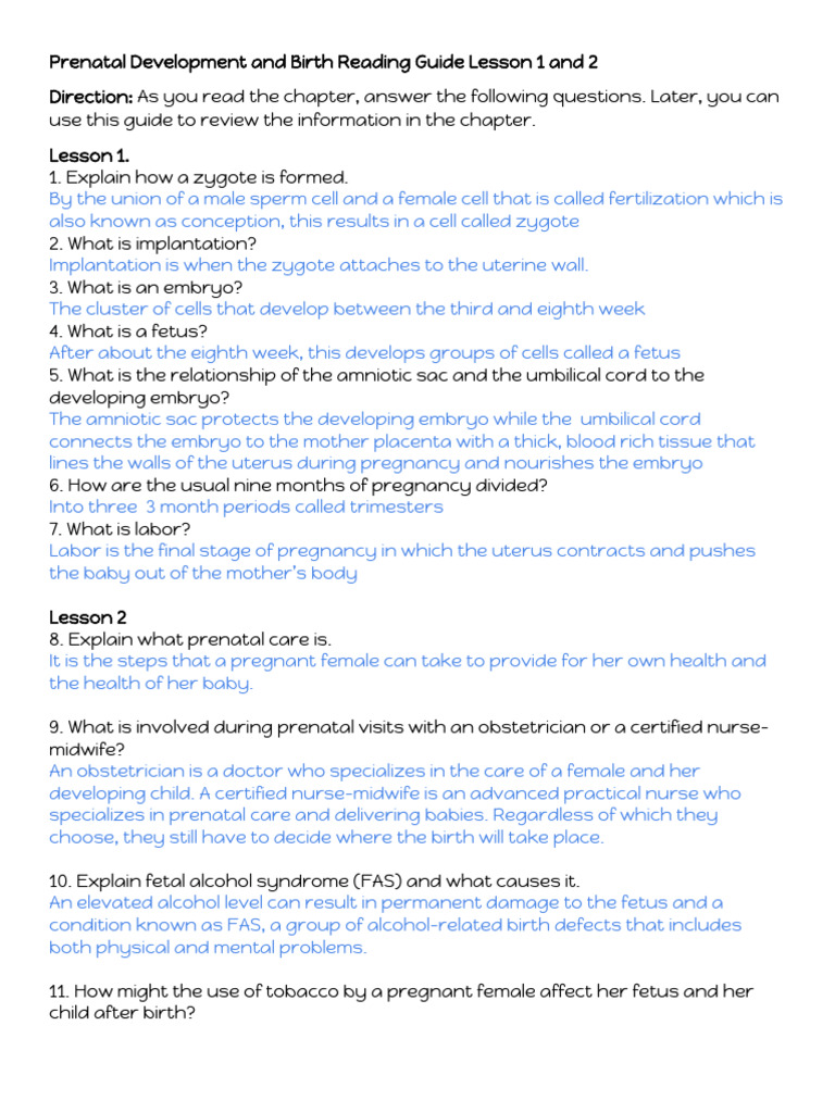 Prenatal Development and Birth by Zahra Rutledge | PDF | Pregnancy ...