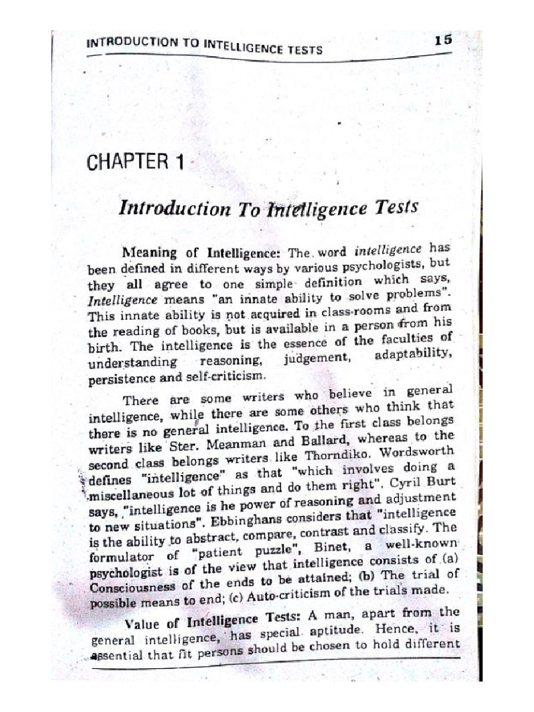 Intro To Intelligence | PDF