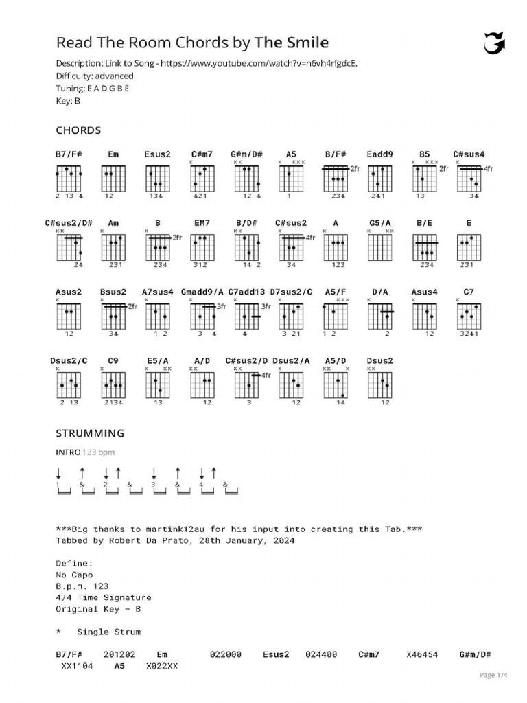 Read The Room Chords | PDF