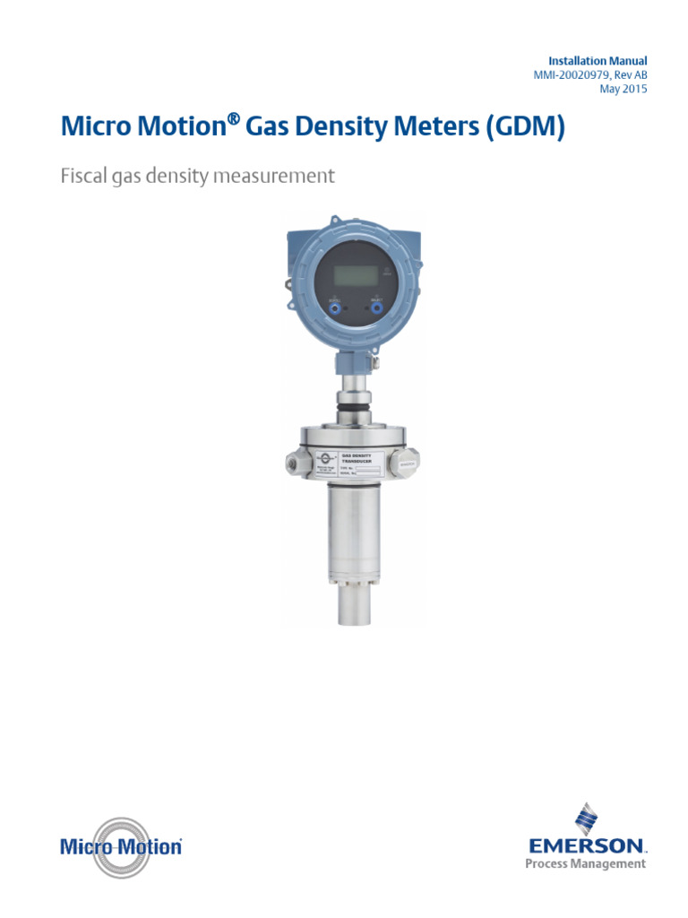 Micro Motion Gas Density Meter Manual | PDF | Flow Measurement ...