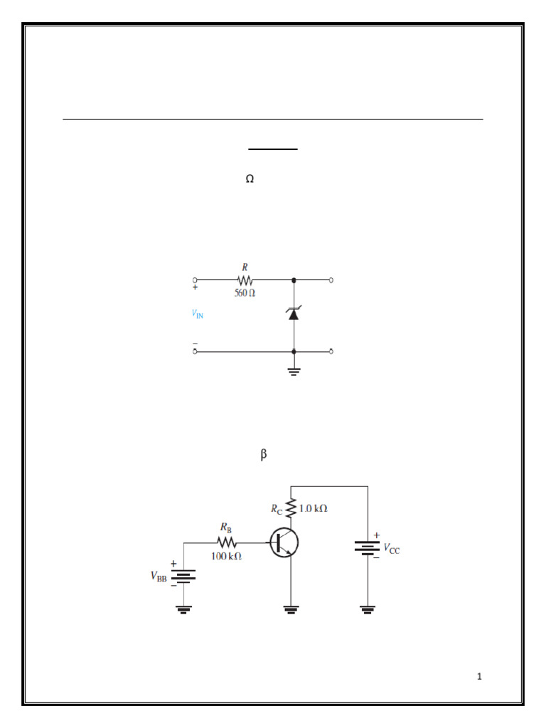 Zener and Transistor Circuit Analysis | PDF