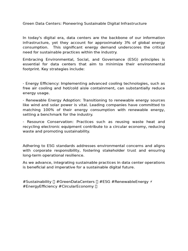 Green Data Centers | PDF