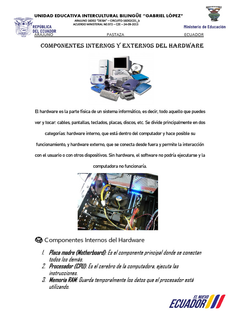 Componentes Externos del Hardware | PDF | Hardware de la computadora ...
