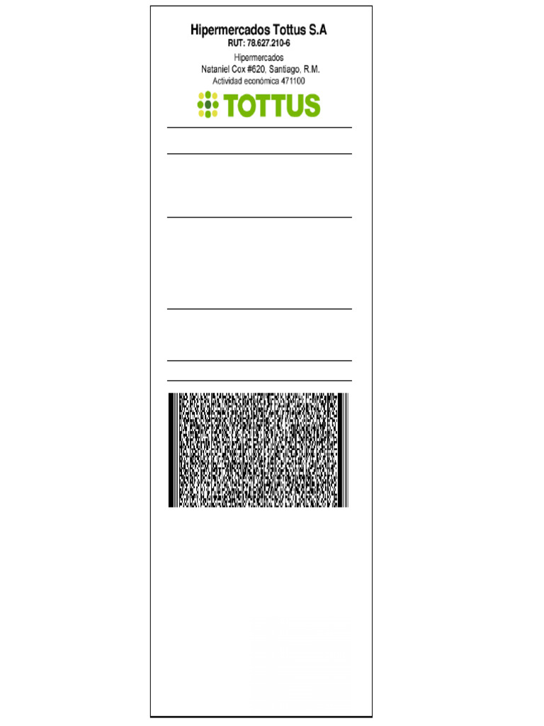 Boleta Electrónica Tottus N° 365929088 | PDF