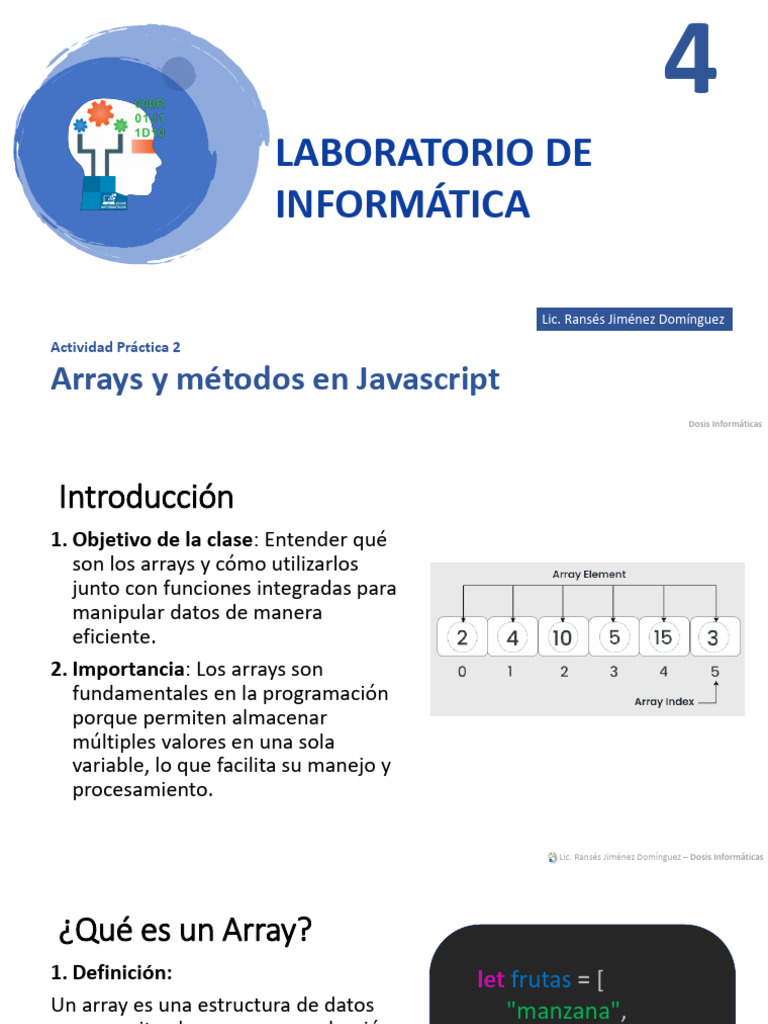 Actividad Práctica - Métodos de array | PDF | Ciencias de la Computación | Ingeniería de software