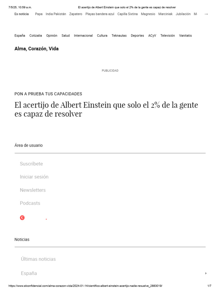 El Acertijo de Albert Einstein | PDF