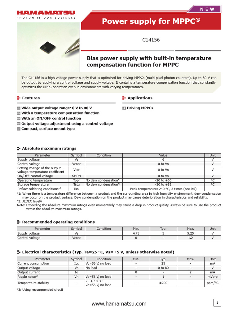 PowerSupply For MPPC c14156 | PDF | Power Supply | Direct Current