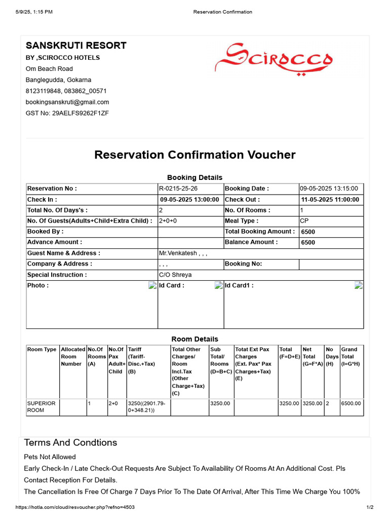 Reservation Confirmation Mr.vξлкΛTΞSH | PDF | Government Finances | Taxes