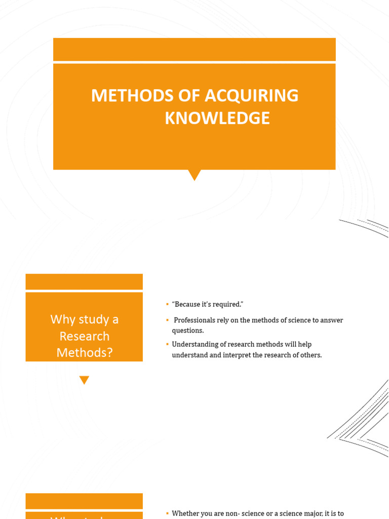 Lesson 4 - Methods of Acquiring Knowledge | PDF | Intuition | Scientific Method