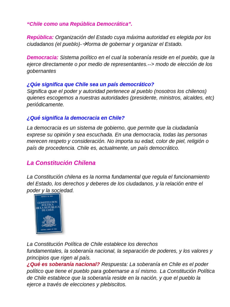 Chile: Democracia y Constitución Política | PDF | Democracia ...