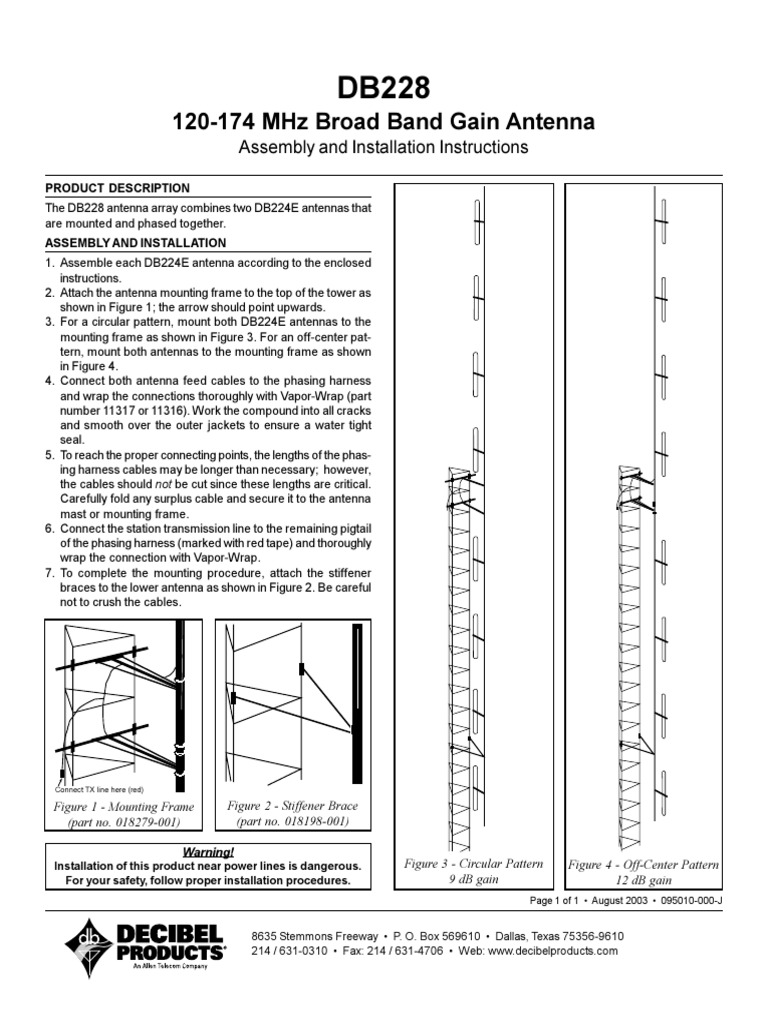 DB228 Antenna Installation Guide | PDF