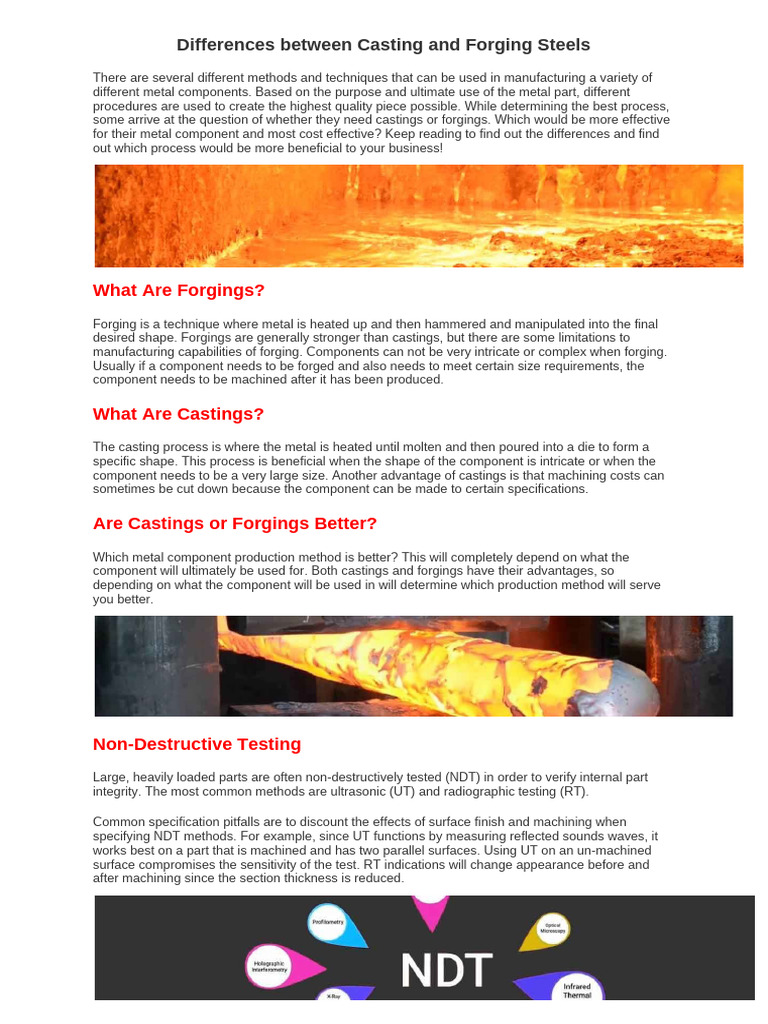 Differences Between Casting and Forging Steels | PDF | Forging ...