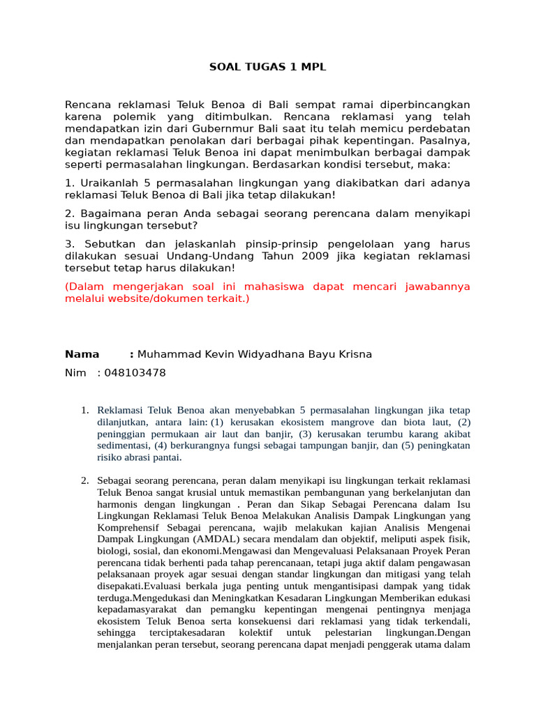 Soal Tugas 1 MPL | PDF