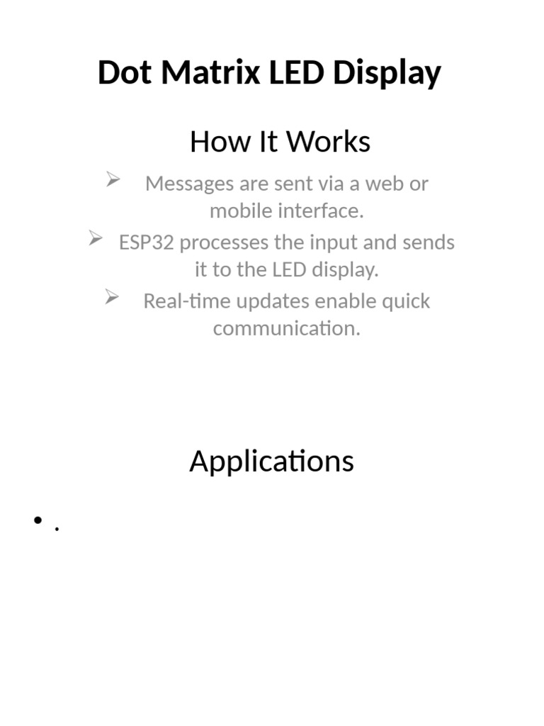 Dot Matrix LED Display | PDF