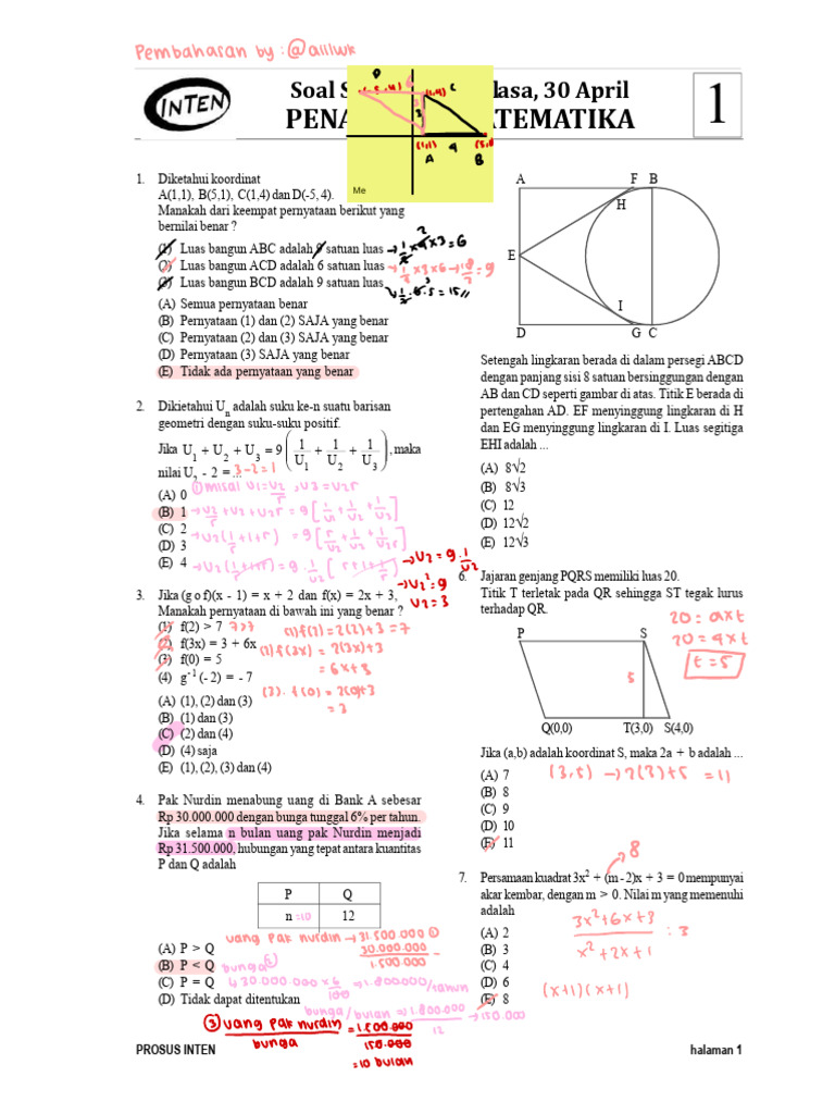 Soal Asli Utbk-snbt 2024-Pk Dan Pm - 1_ Pembahasan | PDF