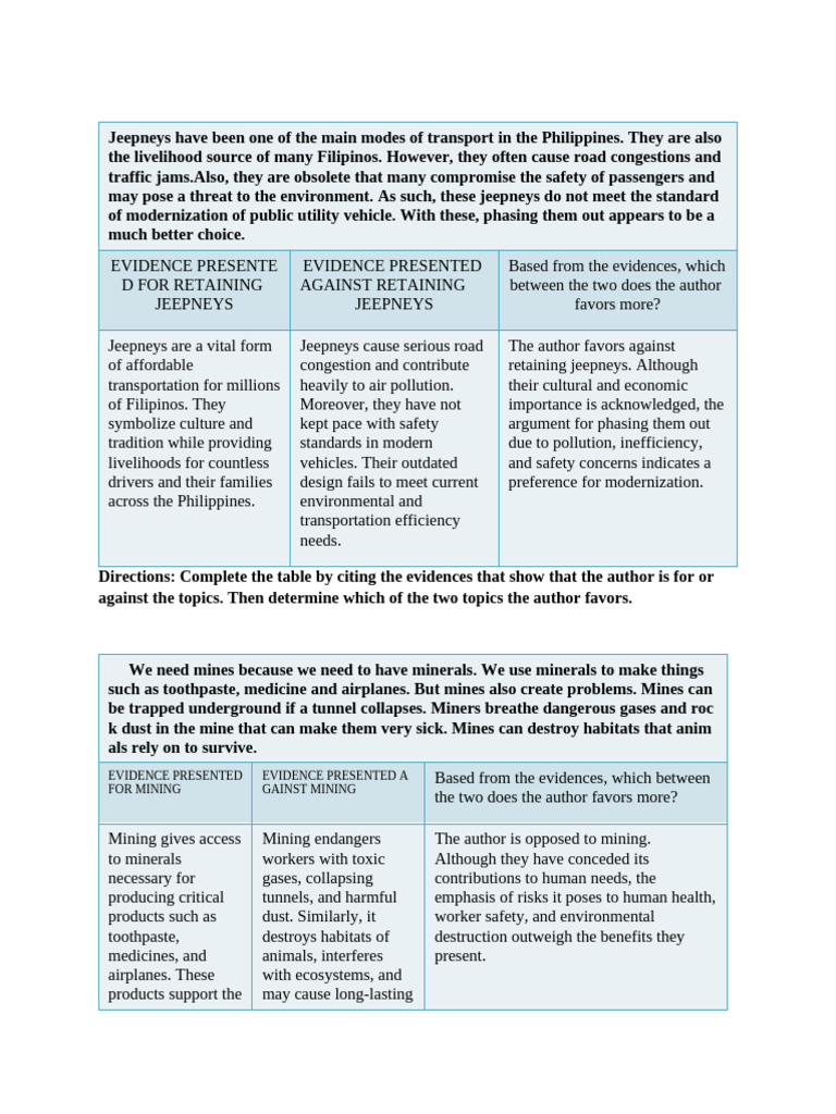 Examining Bias Worksheet | PDF | Mining | Pet