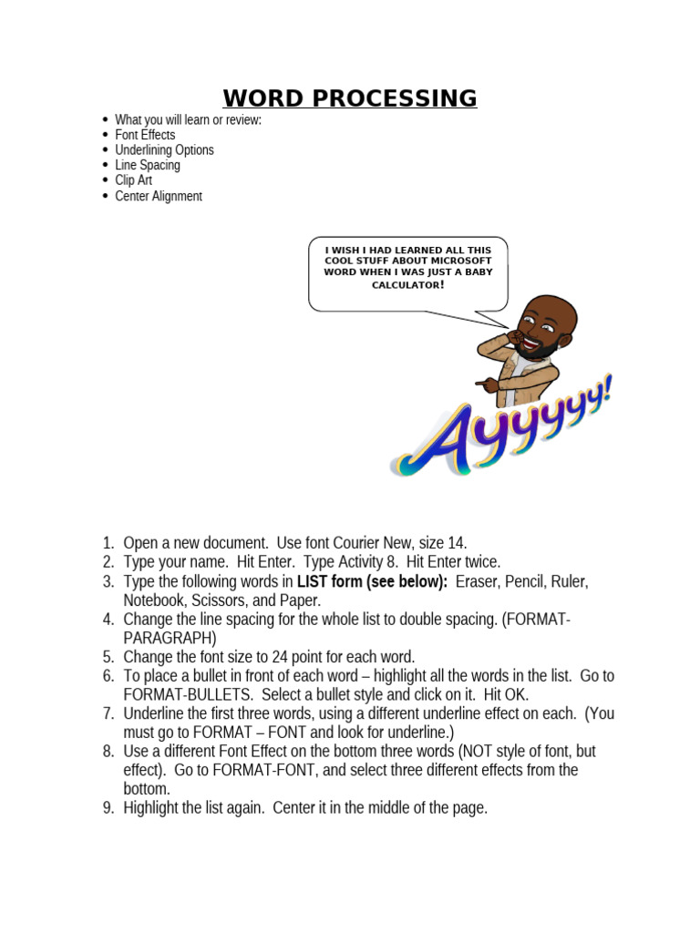 MS Word Assignment Jackson | PDF