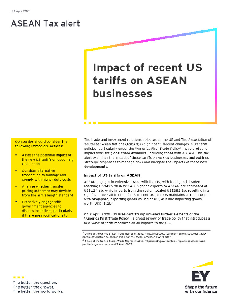 Impact of The US Tariff Policies On ASEAN Businesses 1746372780 | PDF | Tariff | Supply Chain