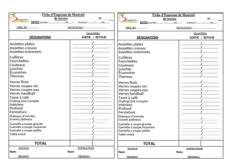 Fiche de Materiel de Service | PDF