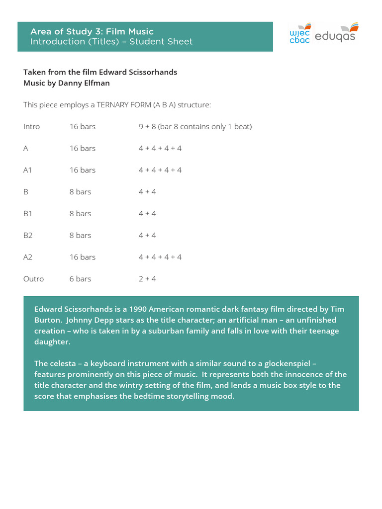 Introduction (Titles) Student Sheet | PDF | Musical Compositions | Musical Instruments