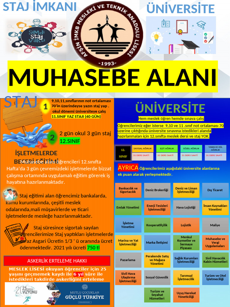 Liseler Icin Muhasebe Alani Afisi | PDF