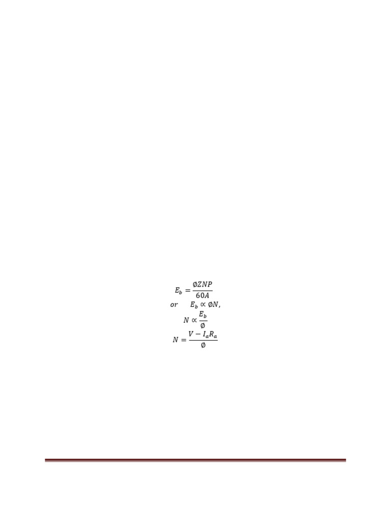 Experiment No. 5 To Control The Speed of DC Shunt Motor by (I) Field ...