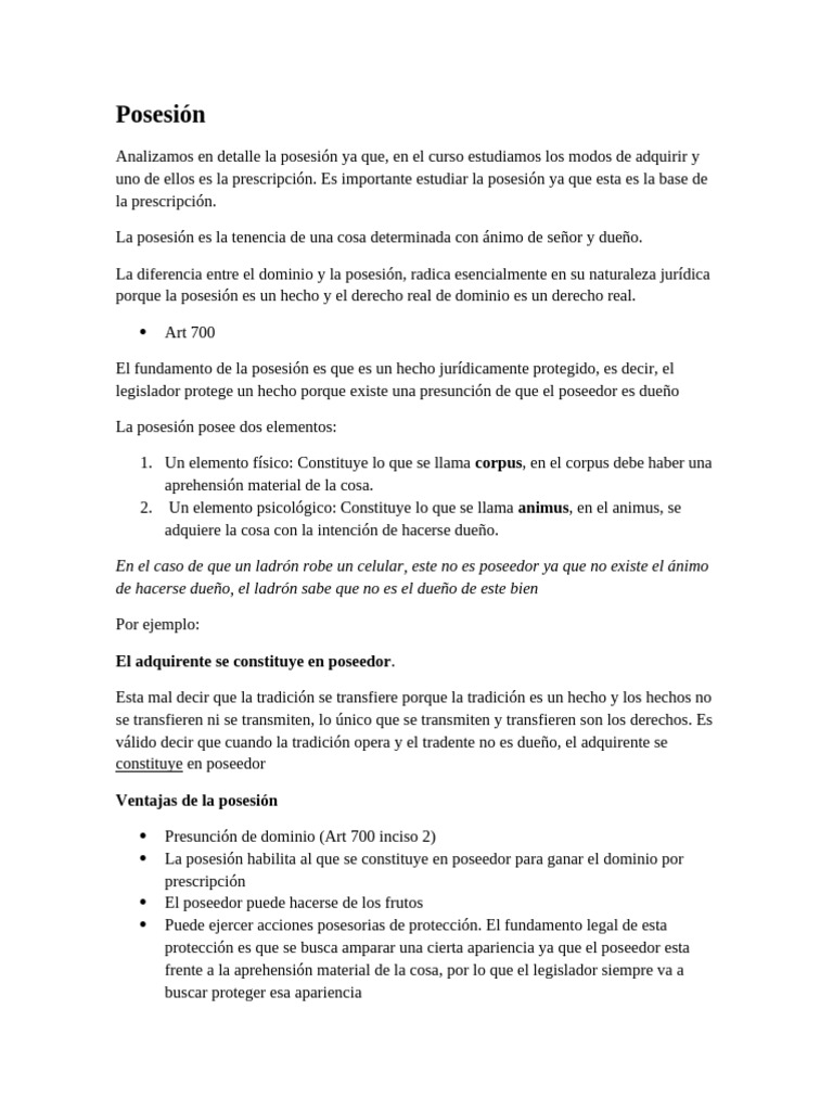 Bienes 3 | PDF | Posesión (Ley) | Posesión adversa
