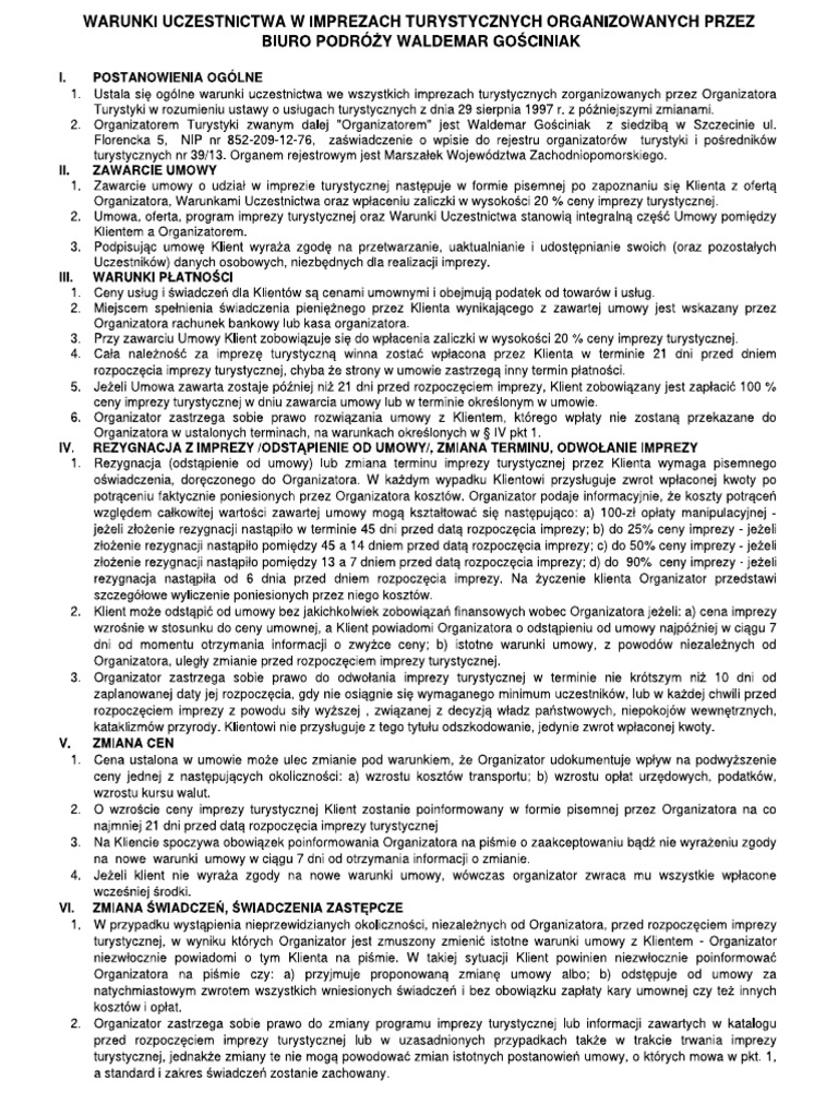 Warunki uczestnictwa | PDF