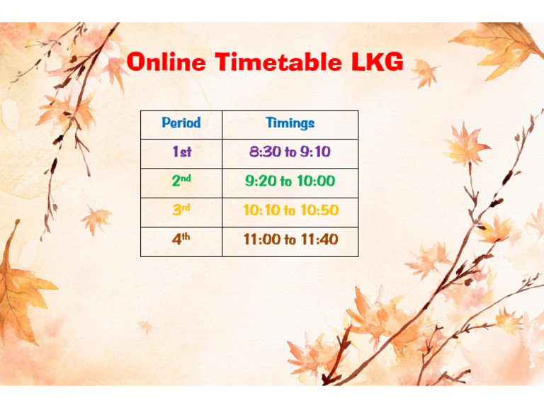LKG Online Timetable | PDF