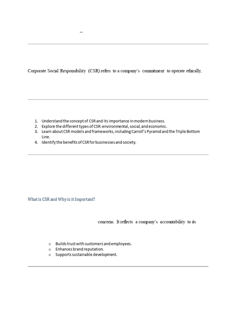 Lecture 04 Corporate Social Responsibility (CSR) | PDF | Corporate ...