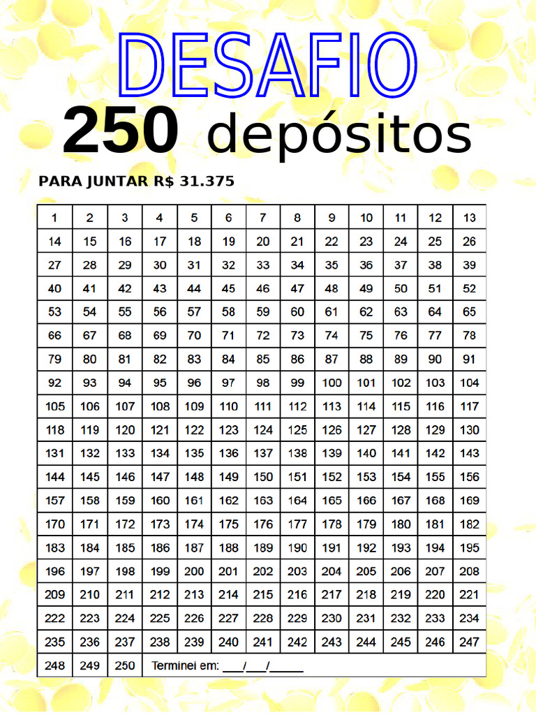Desafio 250 Depósitos | PDF