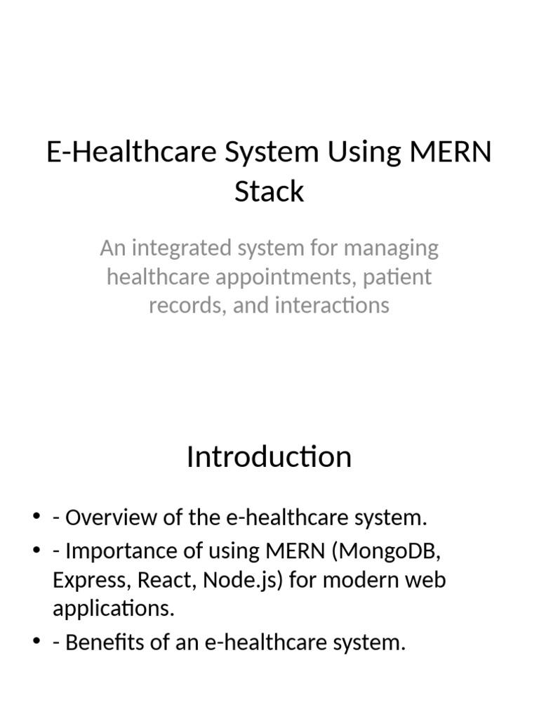 E Healthcare System MERN | PDF