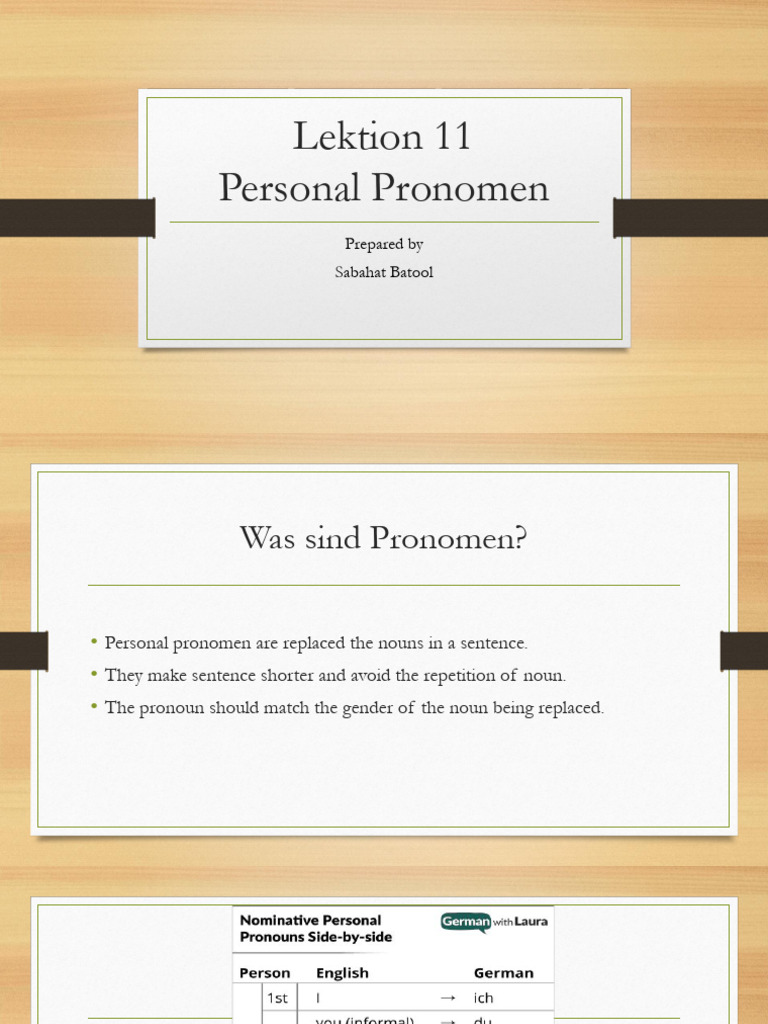 Lektion 11.pptx Pronomen Im Akkusative | PDF
