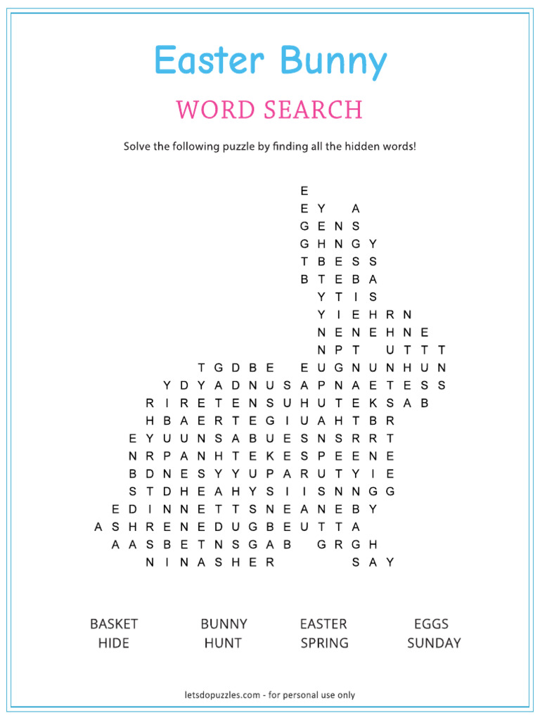 Easter Bunny Word Search | PDF