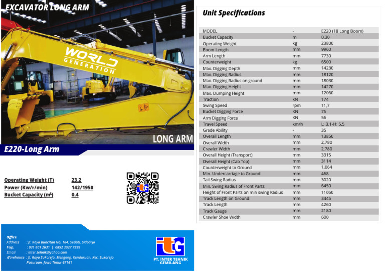 Excavator Specifications and Details | PDF | Land Vehicles | Motor Vehicle